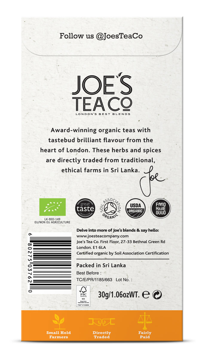 Joe's Tea Co. St.Clements Lemon 15x Biodegradeable Pyramid Bags 15 bag ...