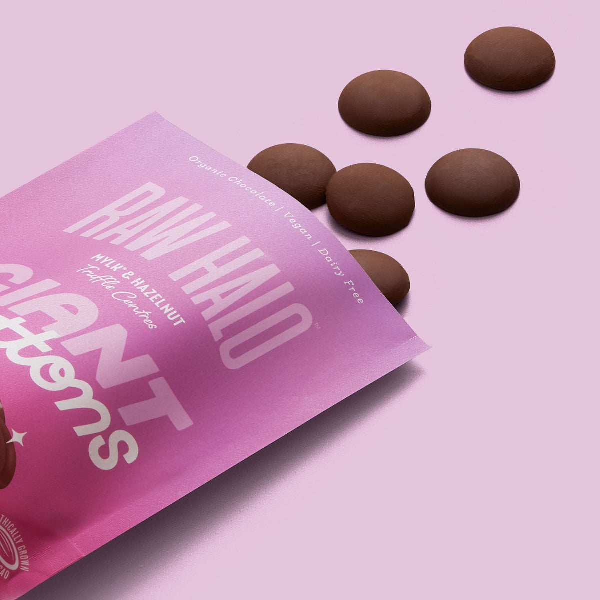 Raw Halo Mylk & Hazelnut Vegan Giant Chocolate Buttons 90g 90g | Planet ...