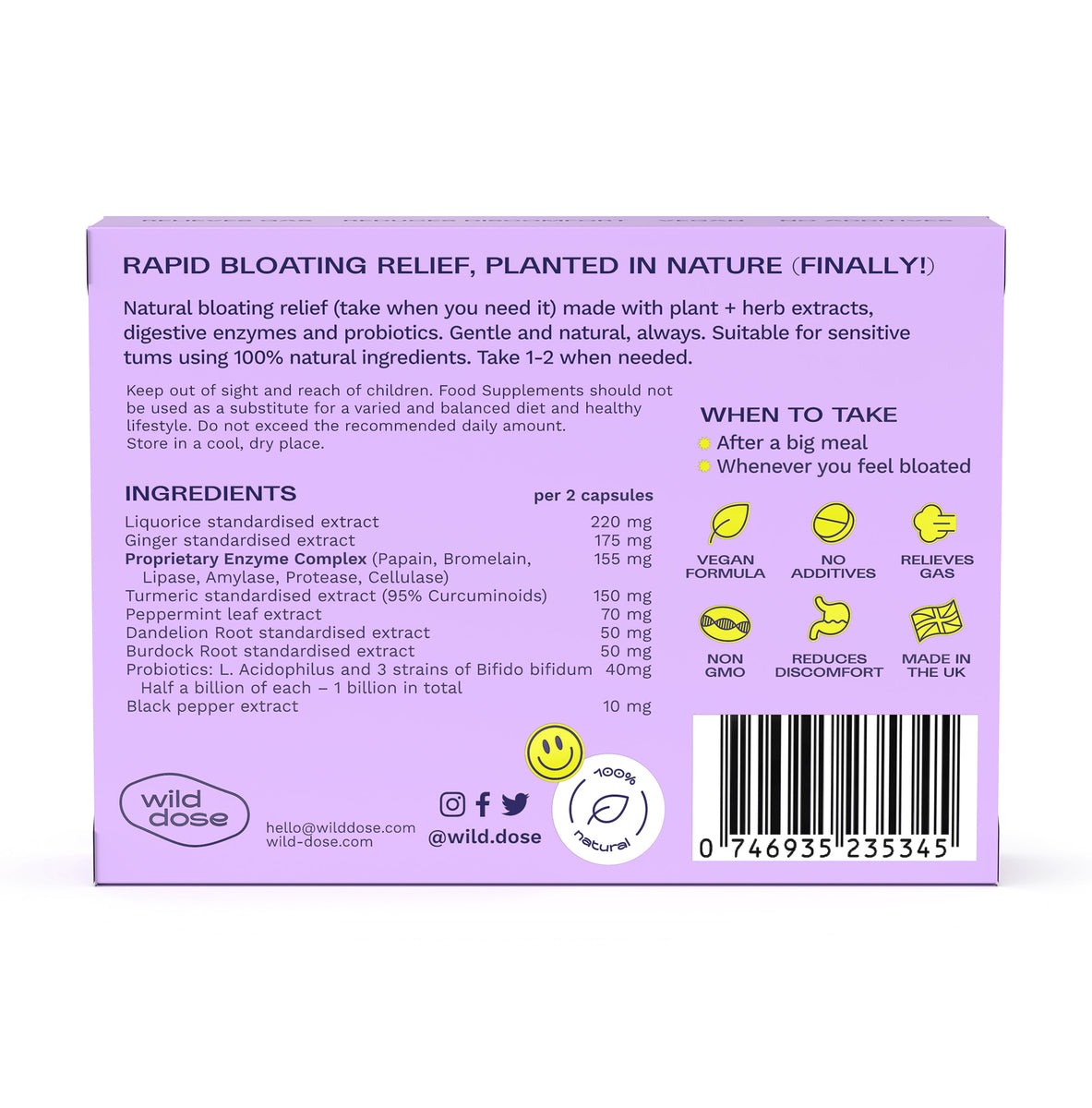 Wild Dose A Dose For Bloating 20 Caps | Planet Organic