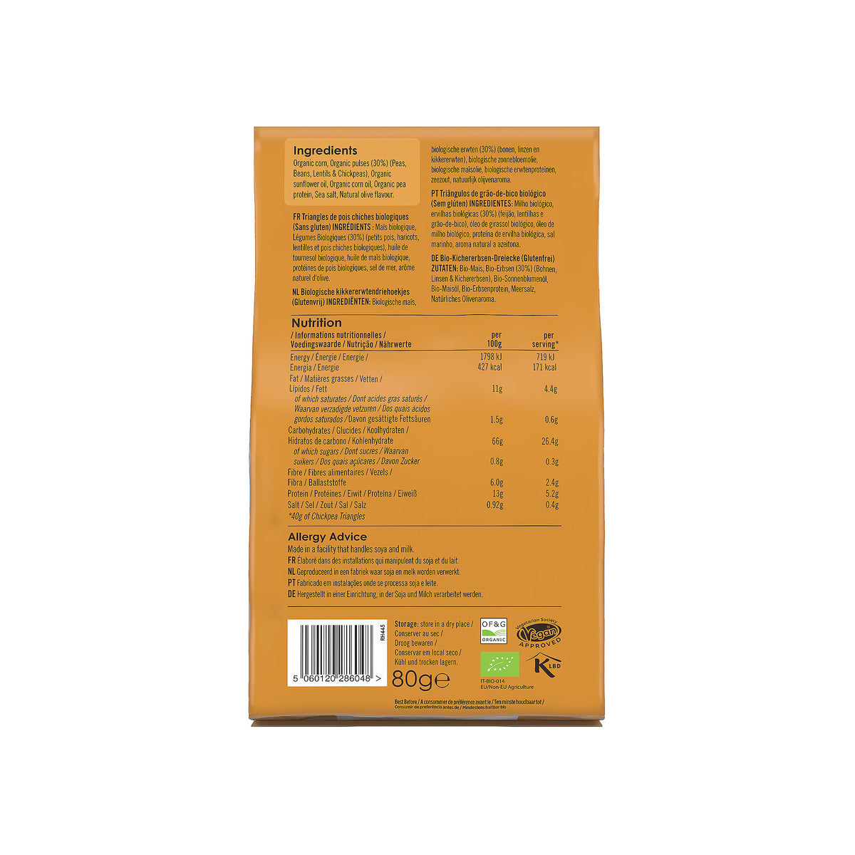 Rude Health Chickpea Triangles 80g | Planet Organic