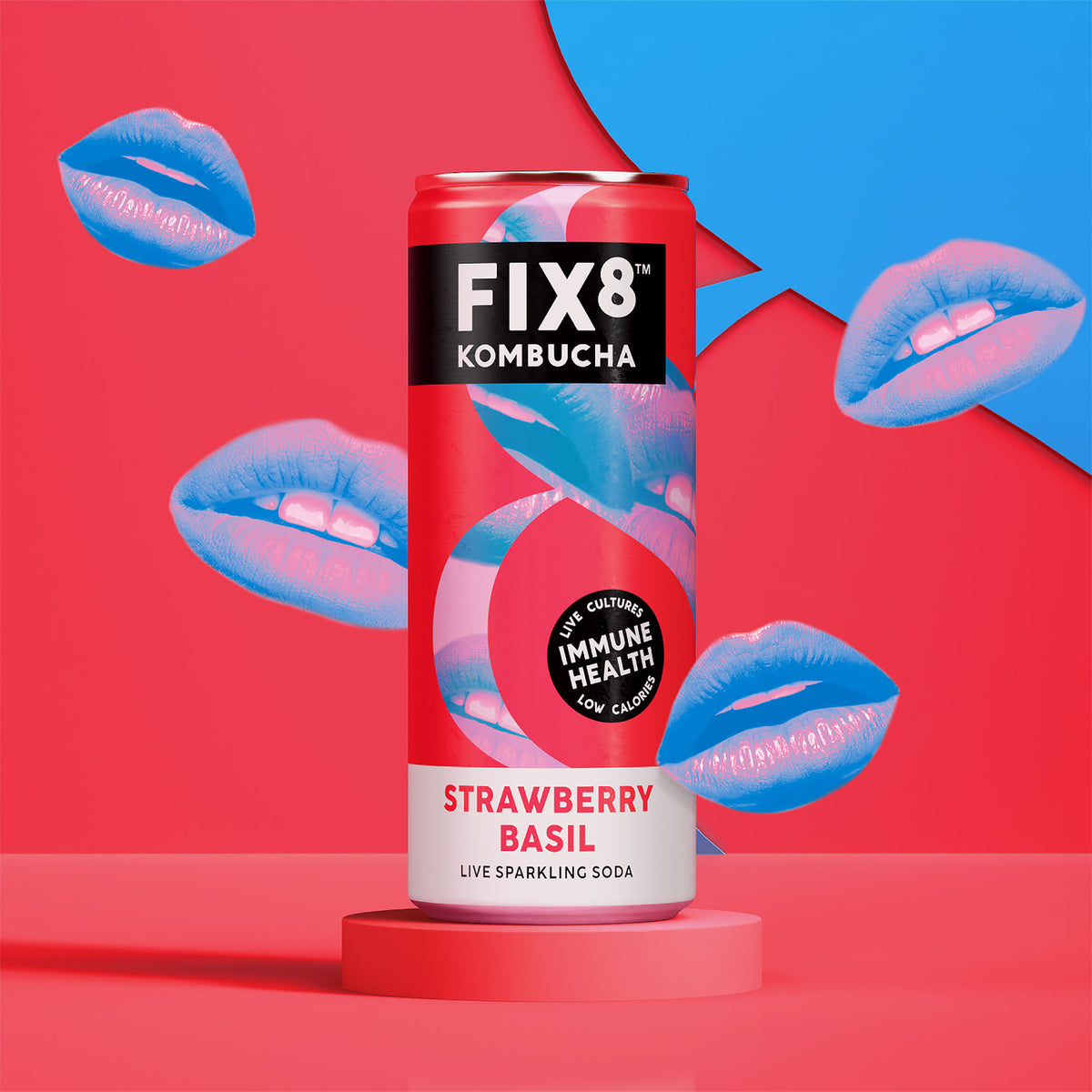 Fix8 Strawberry Basil Kombucha 250ml | Planet Organic