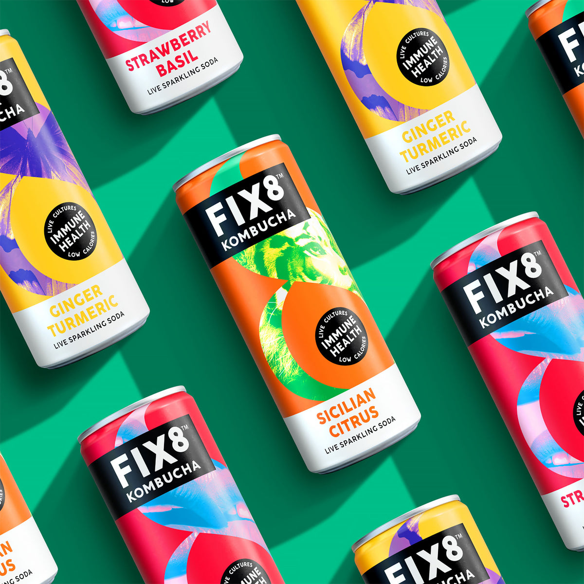 Fix8 Ginger Turmeric Kombucha Multipack 4x250ml | Planet Organic