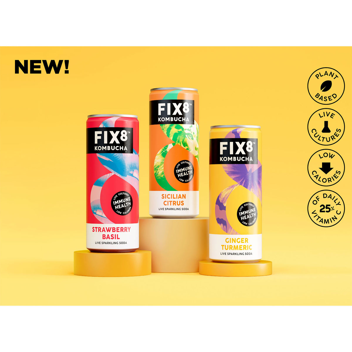 Fix8 Sicilian Citrus Kombucha Multipack 4x250ml | Planet Organic