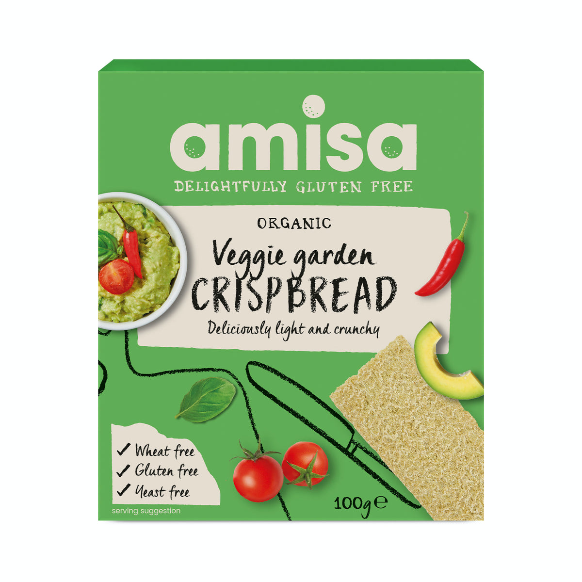 Amisa Veggie Garden Crispbread 100g | Planet Organic