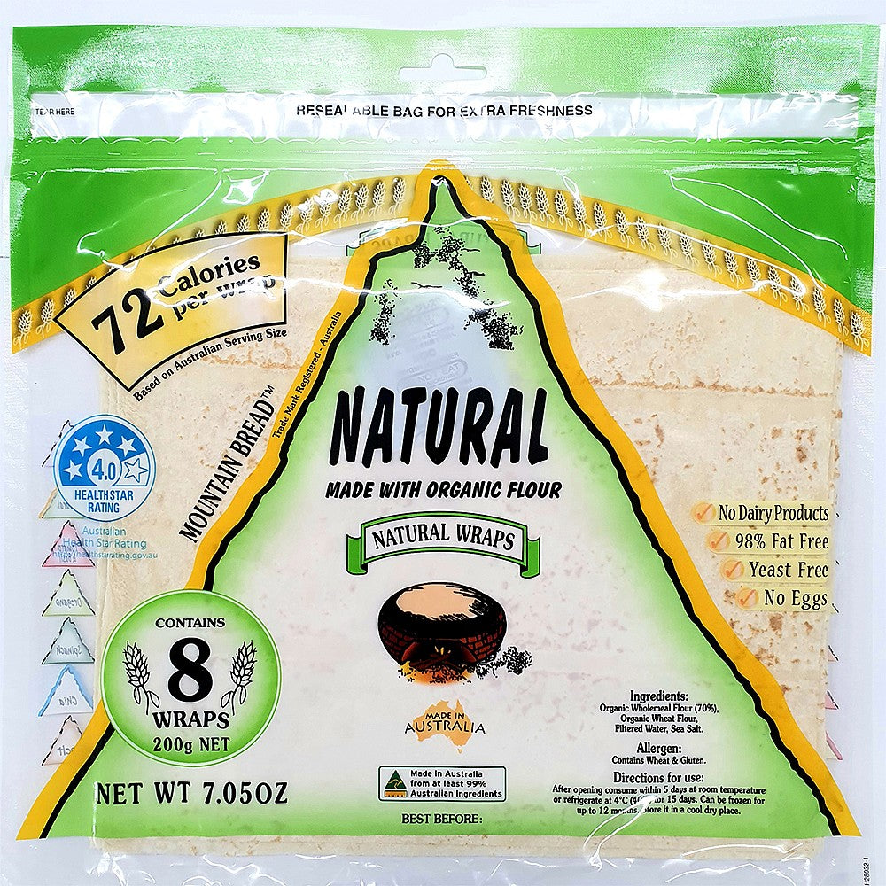 Mountain Bread Natural Wraps 200g | Planet Organic