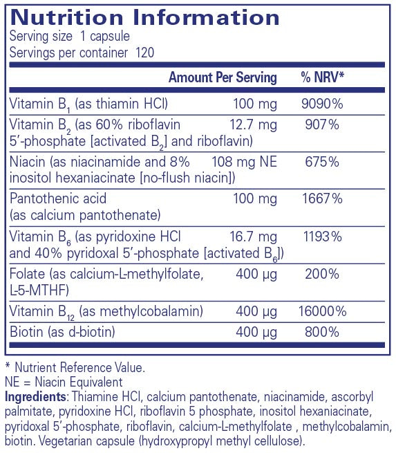 Pure Encapsulations B-Complex Plus 120 caps | Planet Organic