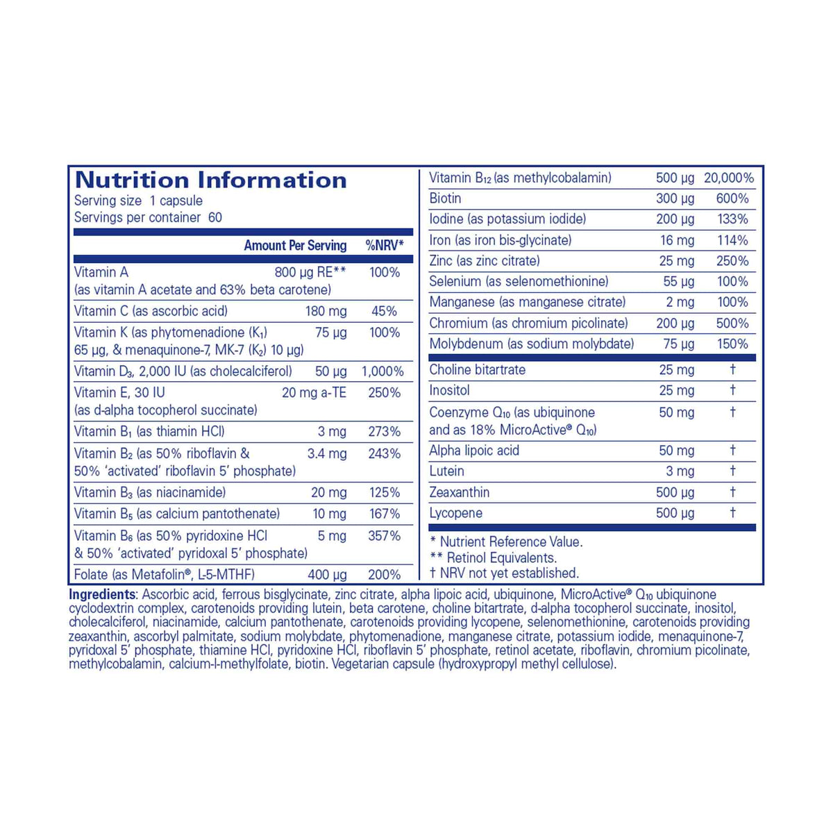 Pure O.N.E. Multivit with Iron 60 caps | Planet Organic